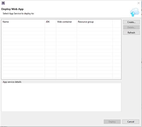 Eclipse Publish As Azure Web App No App Services Listed In The List · Issue 980