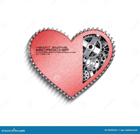 CPU Gears Inside Heart Processor Stock Illustration Illustration Of Computer Equipment 45205341
