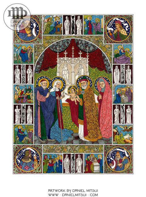 Presentation In The Temple ~ Drawing By Daniel Mitsui