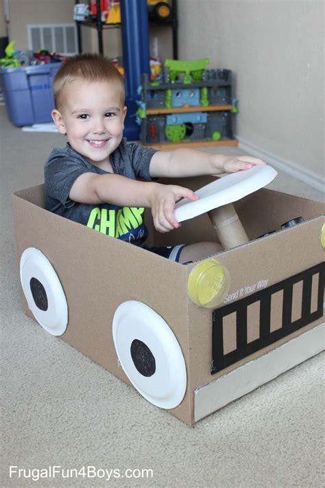 Create A Cardboard Box Car Frugal Fun For Babes And Girls Cardboard