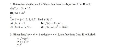 Solved 1 Determine Whether Each Of These Functions Is A Chegg Com