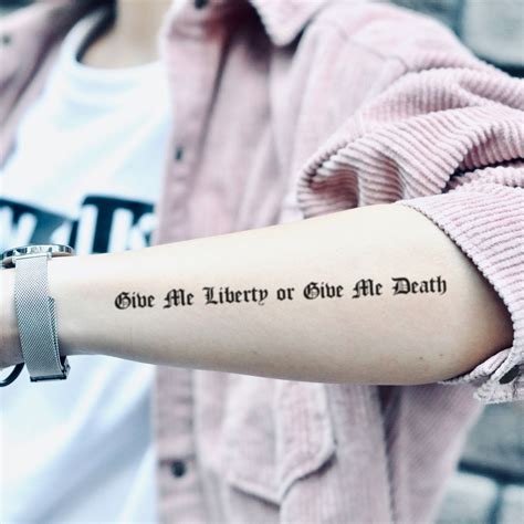 Give Me Liberty Or Give Me Death Temporary Tattoo Sticker Ohmytat