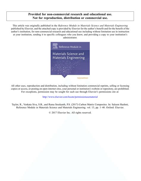 Pdf Carbon Matrix Composites