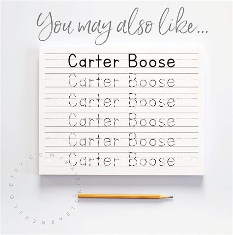 Custom Cursive Name Practice Worksheet Digital Download Name Tracing Worksheet Cursive