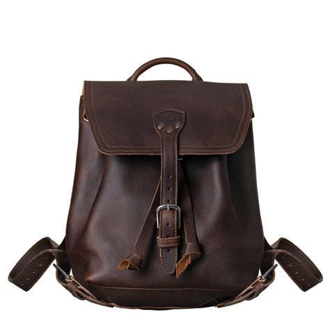 12 Tumbled Leather Drawstring Backpack