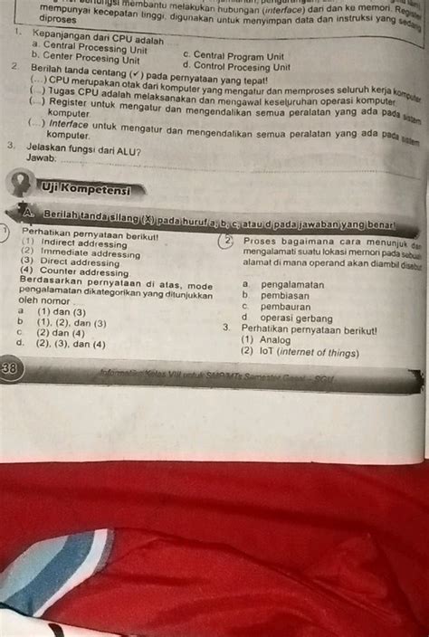 1 Kepanjangan Dari Cpu Adalah A Central Processing Unit B Center