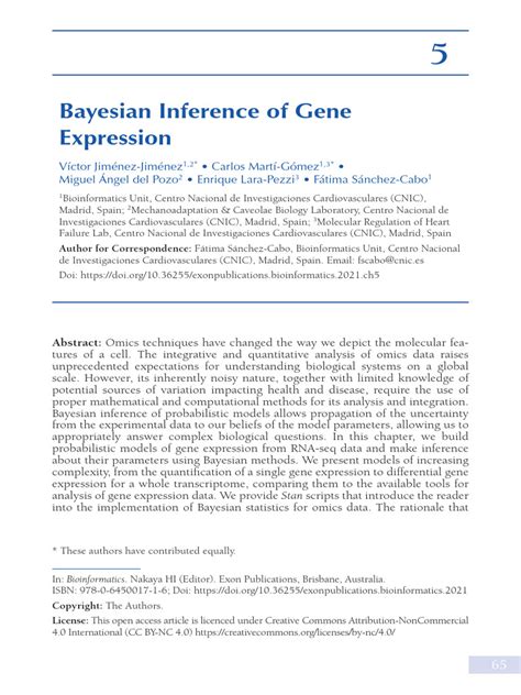 Bayesian Inference Of Gene Expression Pdf Poisson Distribution