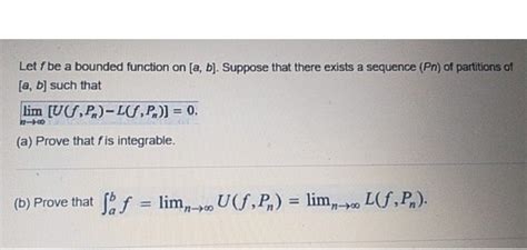 solved let f be a bounded function on [a b] suppose that