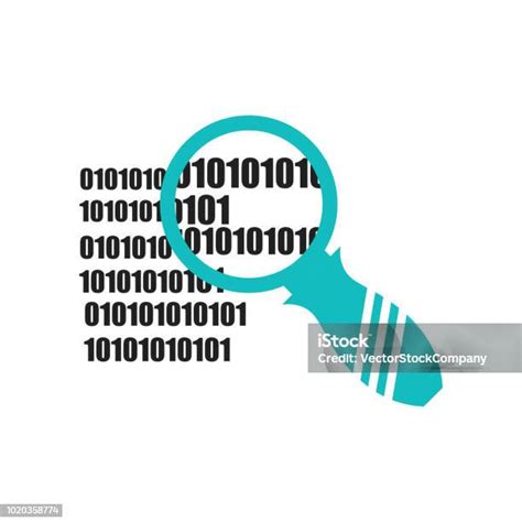 Binary Data Search Symbol Icon Vector Sign And Symbol Isolated On White Background Binary Data