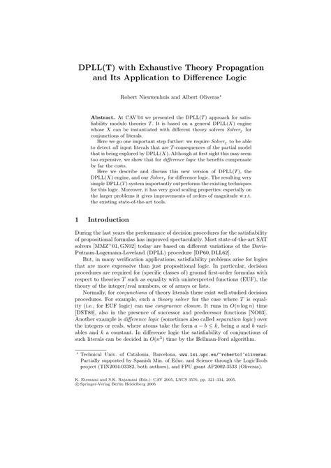 pdf dpll t with exhaustive theory propagation and its application to