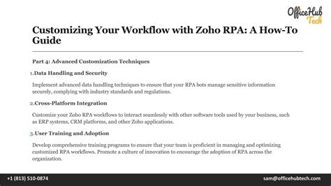 Customizing Your Workflow With Zoho Rpa A How To Guidepptx