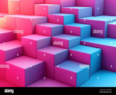 Explore This Vibrant Abstract 3d Geometric Design Featuring Soft Gradient Colors And Layered