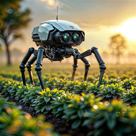 Spider Like Robotic Agriculture Generative Ai Stock Illustration