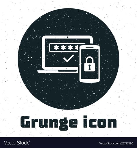 Grunge Multi Factor Two Steps Authentication Icon Vector Image