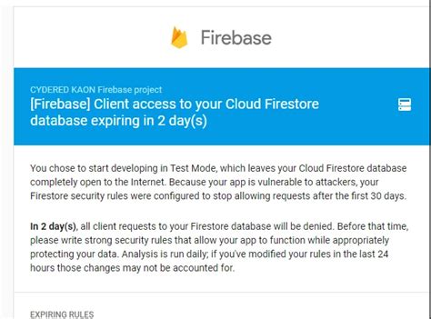 Still Receiving Email In Firebase About Database Expiring Despite