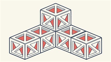 Interlocking Geometric Blocks Abstract Building Structure Vector Design Generative Ai Stock