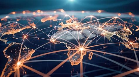 Global Network Connections A Visual Representation Of Interconnectivity Premium Ai Generated Image
