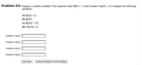 Solved Problem Suppose A Random Variable X Has Expected Chegg