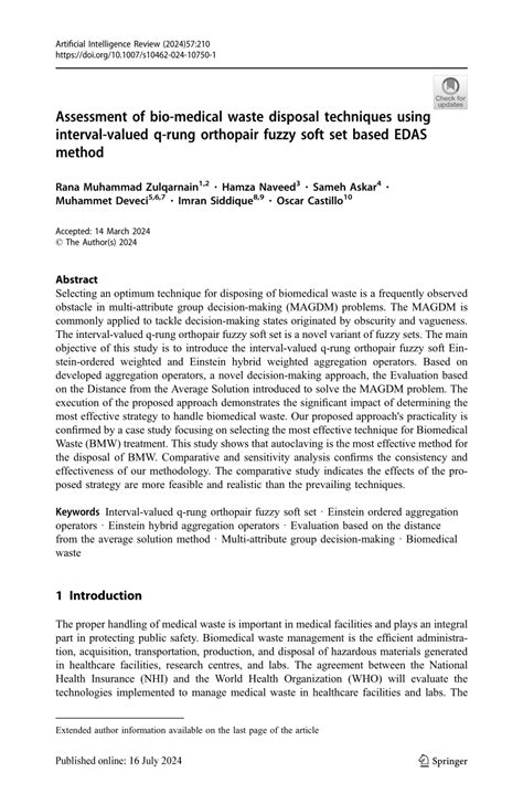 PDF Assessment Of Bio Medical Waste Disposal Techniques Using