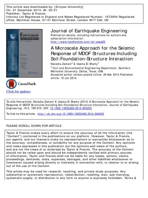 A Micropile Approach For The Seismic Response Of Mdof Structures