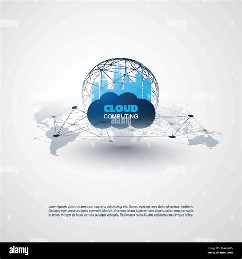 Cloud Computing And Smart City Design Concept Digital Network Connections Technology