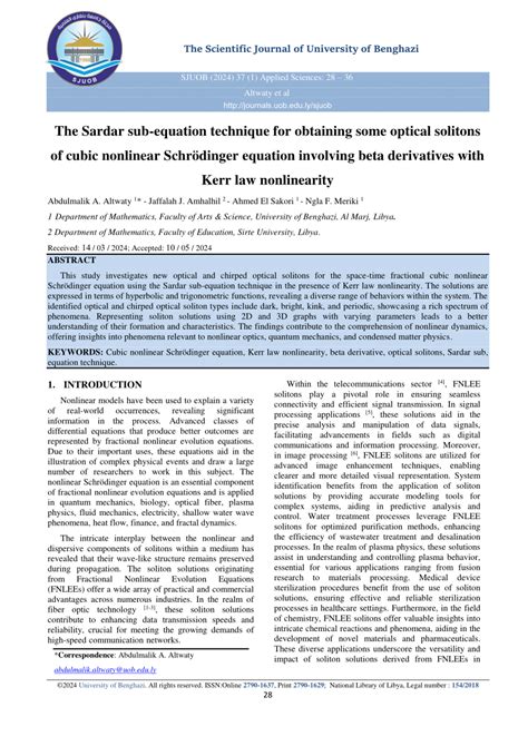 Pdf The Sardar Sub Equation Technique For Obtaining Some Optical