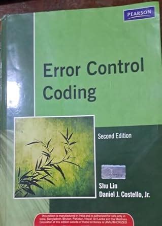 Error Control Coding Shu Lin Costello Amazon Books