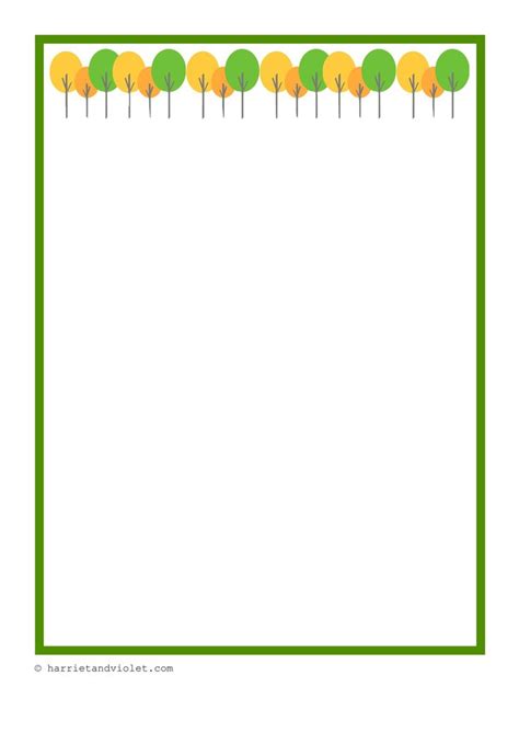 Tree Border Paper Printable Teaching Resources Print Play Learn