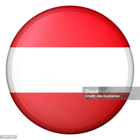 오스트리아의 국기와 유리 빛 공 둥근 구 템플릿 아이콘 오스트리아 국가 상징 흰색 배경에 강조 표시된 광택 사실적 공 3d 추상 벡터 일러스트레이션 큰 거품 3차원 형태에