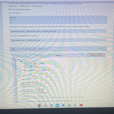 [solved] complete the team class implementation for the instance