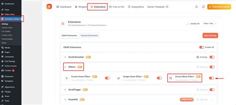 Cursor Move Effect Extension Documentation Animation Addons