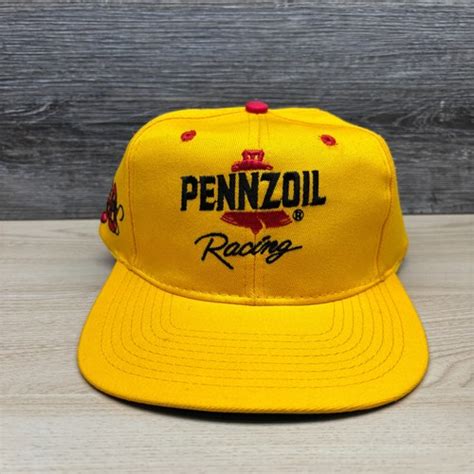 Vintage Pennzoil Hat Snapback Yellow Nascar Racing Michael Waltrip