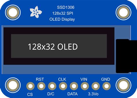 how to use adafruit oled monochrome 128x32 spi pinouts specs and
