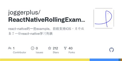 Github Joggerplus Reactnativerollingexamples React Native Example Ios React