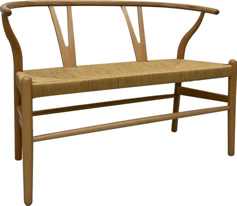 Dunelm Lara Wishbone 2 Seater Dining Bench Seat Beech Wood Natural Shopstyle