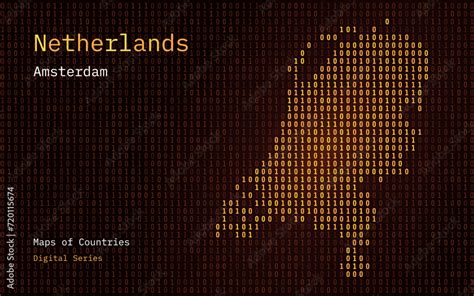 Netherlands Map Shown In Binary Code Pattern Tsmc Blue Matrix Numbers
