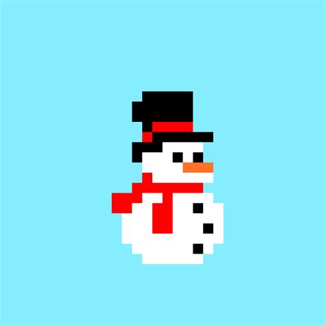 Snowman Pixel Art Grid Pixilart