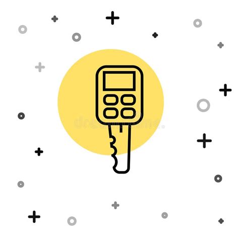 Black Line Car Key With Remote Icon Isolated On White Background Car Key And Alarm System Stock