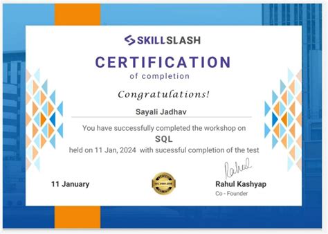 Sql Dataskills Skillslash Certification Learningjourney… Sayali