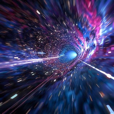 Traveling Through Space At Light Speed Premium Ai Generated Image