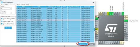 can t import mcu to a different mcu full compatib