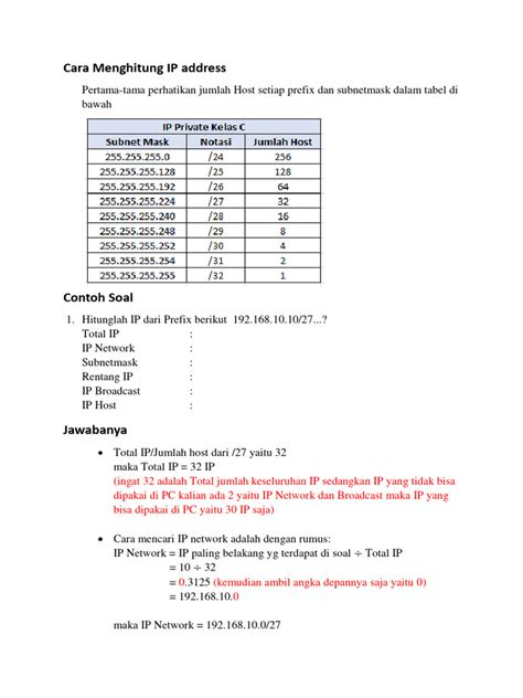 Menghitung Ip Address Pdf