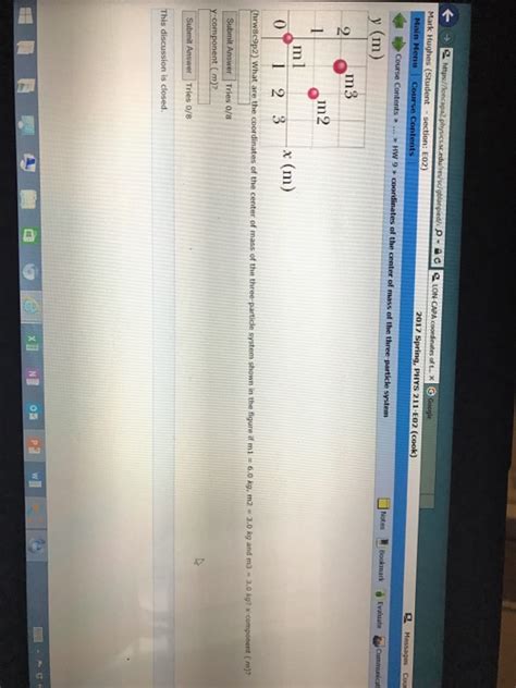 solved what are the coordinates of the center of mass of