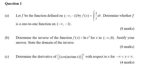 Solved Question A Let F Be The Function Defined On Chegg