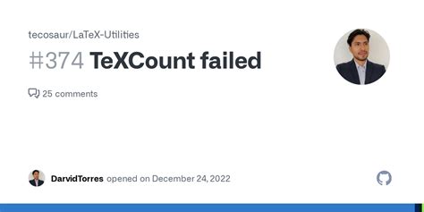 TeXCount Failed Issue 374 Tecosaur LaTeX Utilities GitHub