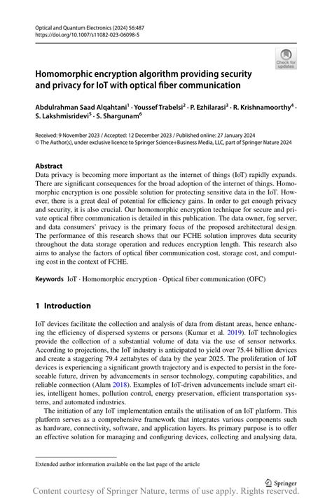 homomorphic encryption algorithm providing security and privacy for iot