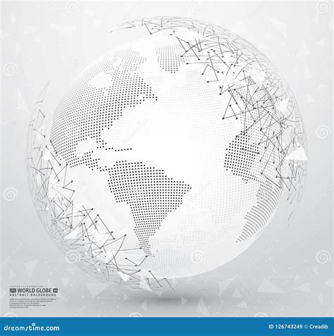 Connecting Dots And Lines Blue And Beige Abstract Background Illustration Cartoon Vector