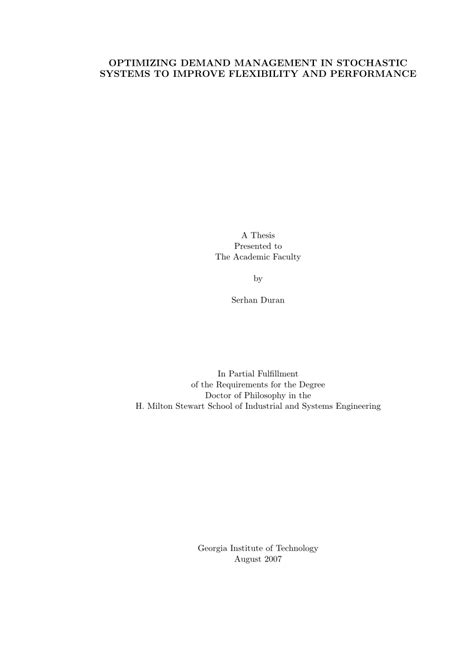 Pdf Optimizing Demand Management In Stochastic Systems To Improve Flexibility And Performance