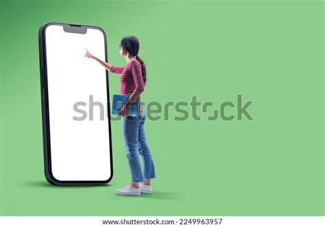 Female Babe Holding Notebooks Using Big Stock Photo 2249963957 Shutterstock