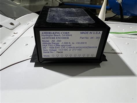 Avionics Ameri King Altitude Encoder Ak 350 Aircraft Listing